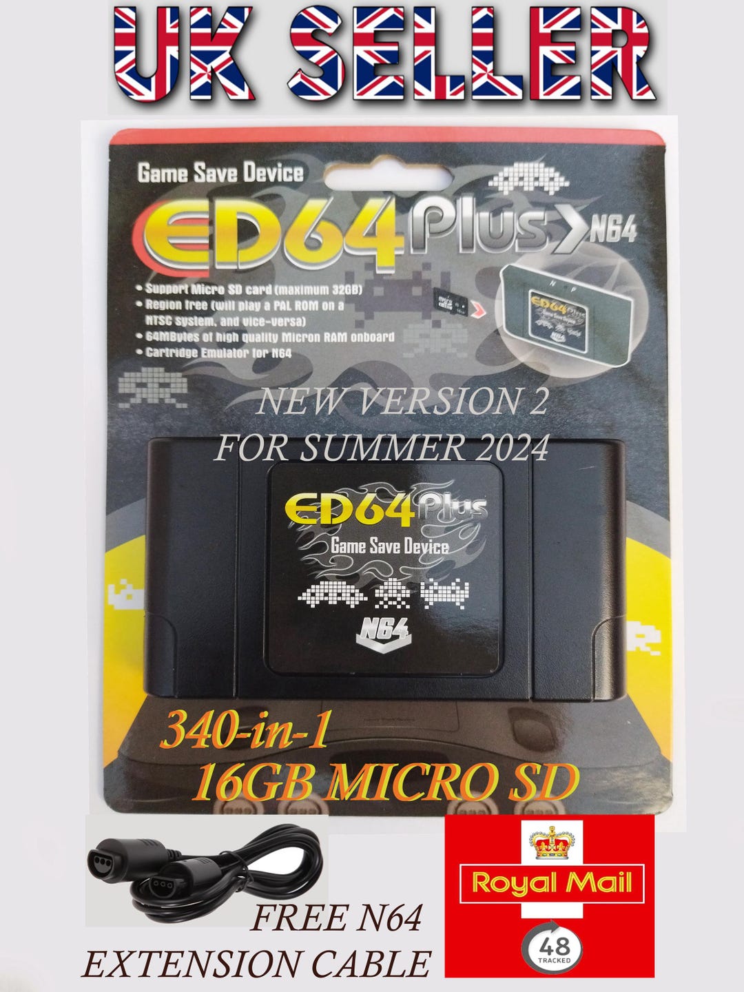 ED64 PLUS Cartridge Flash Cart N64 Nintendo 64 16gb Everdrive - Etsy