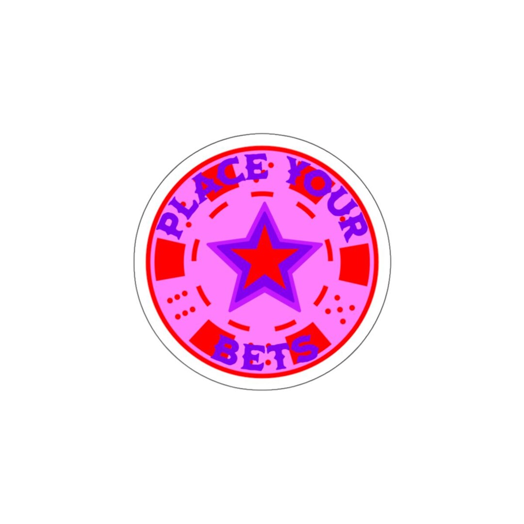 Place Your Bets Neon Die-cut Vinyl Sticker Casino Poker Chip Neon ...