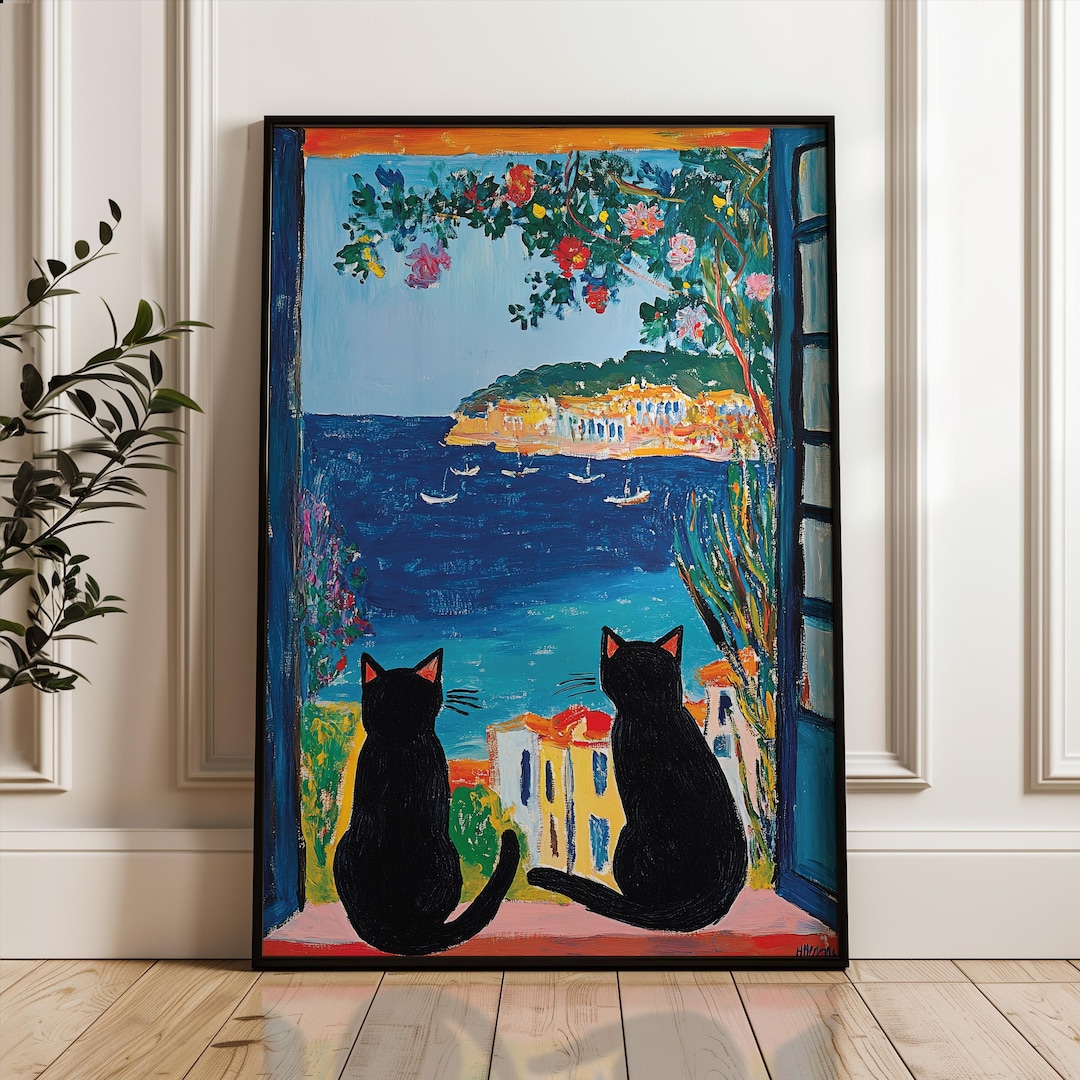 Black Cat Poster, Henri Matisse Cat Print, Black Cat Art, Matisse Cat ...