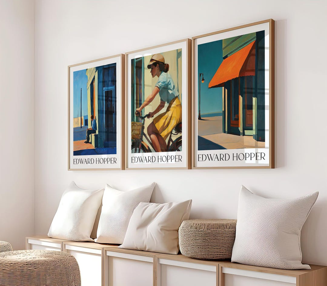 Edward Hopper Art Print Set, Set of 3 Prints, Poster Set, Digital ...