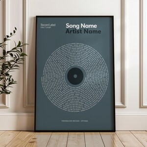 Custom Song Lyrics Print, Digital Download, Custom Color Vinyl Poster ...