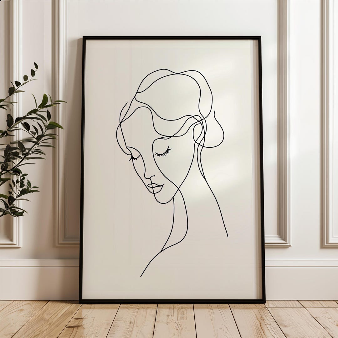 Woman Figure Single Line Poster, Minimalistic Feminist Art Print, Black ...