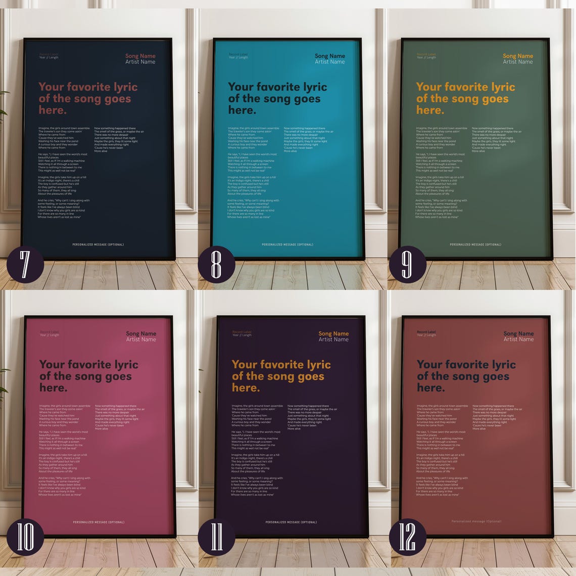Song Lyrics Poster, Custom Song Lyrics Print, Digital Download, Custom ...