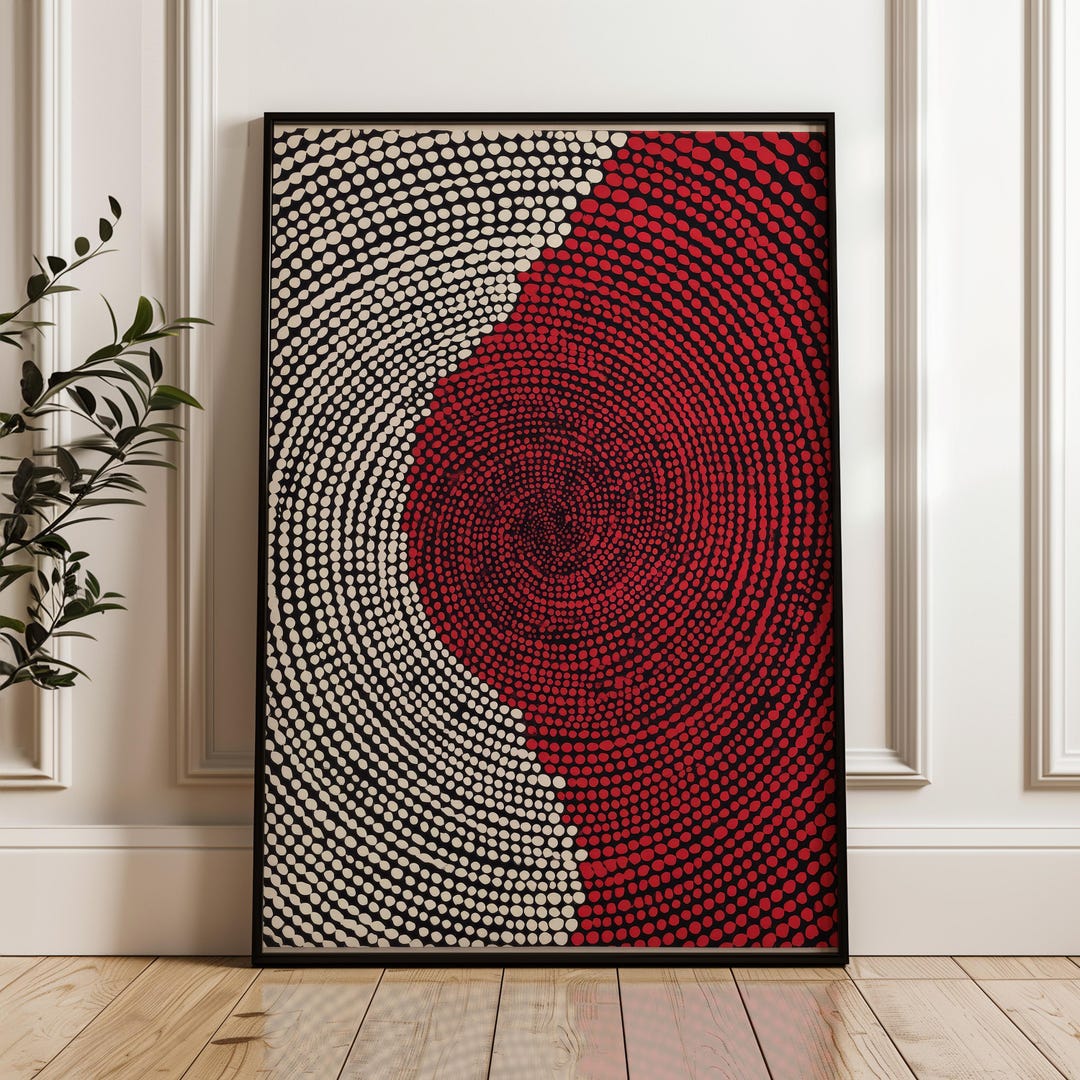 Abstract Polka Dot Swirl, Modern, Digital Poster Download - Etsy