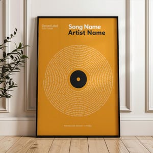Custom Song Lyrics Print, Digital Download, Custom Color Vinyl Poster ...