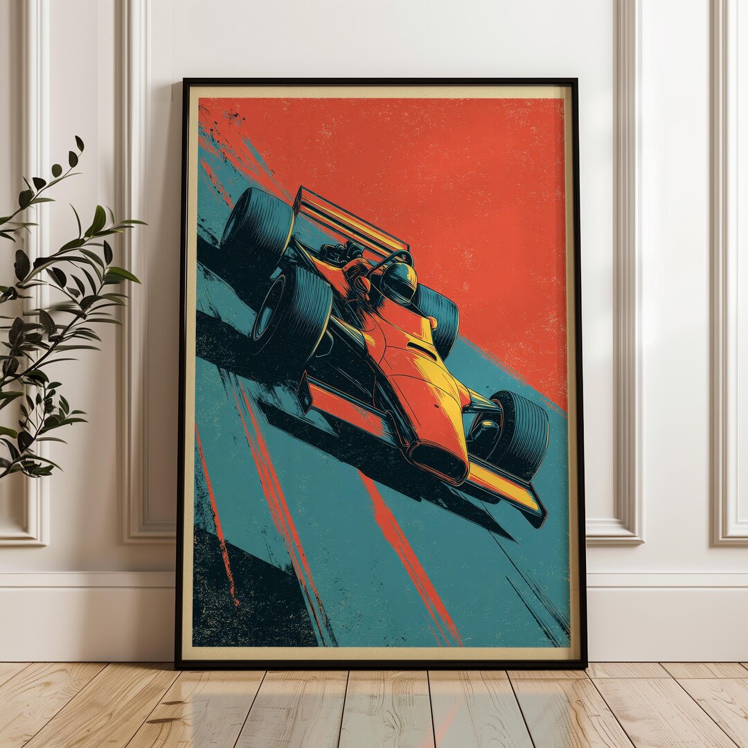 Formula 1 Racing Car, Retro Racing, Digital Poster Download - Etsy