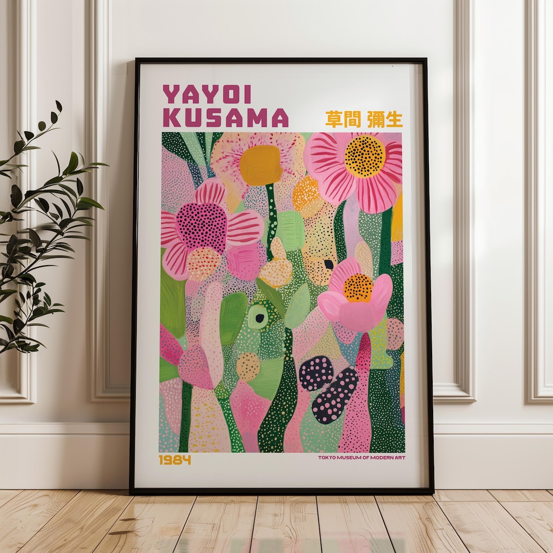 Yayoi Kusama Print, Modern Art Print, Maximalist Poster, Yayoi Kusama ...