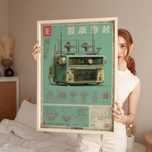 Retro Radio Blueprint, Vintage Industrial, Digital Poster Download - Etsy