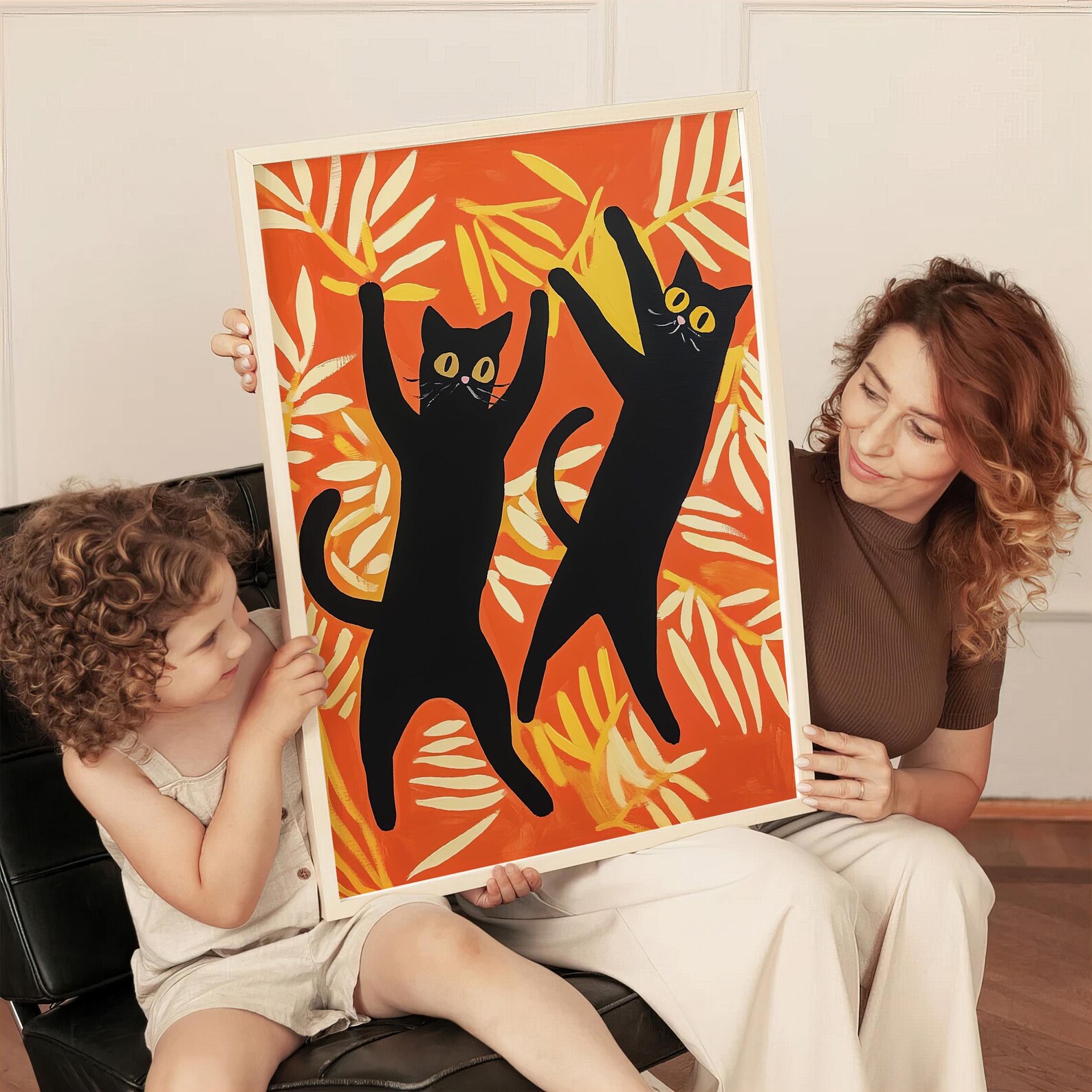 Black Cat Poster, Henri Matisse Cat Print, Couple Cat Print, Black Cat ...
