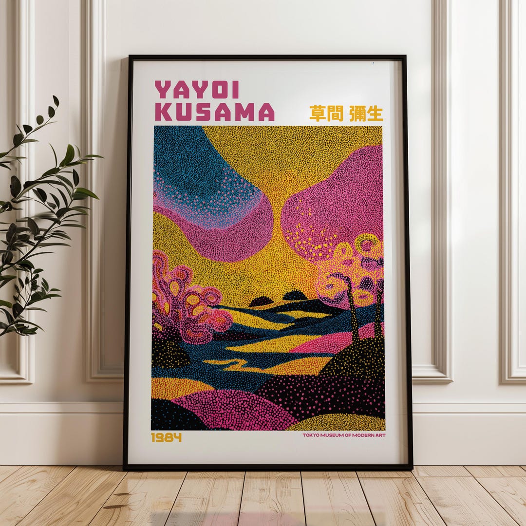 Yayoi Kusama Poster - Yayoi Kusama Inspired Japanese Wall Art - Digital ...