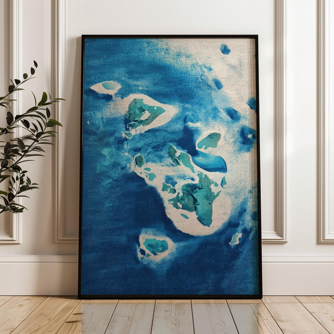 Abstract Tropical Island, Modern Ocean, Digital Poster Download - Etsy