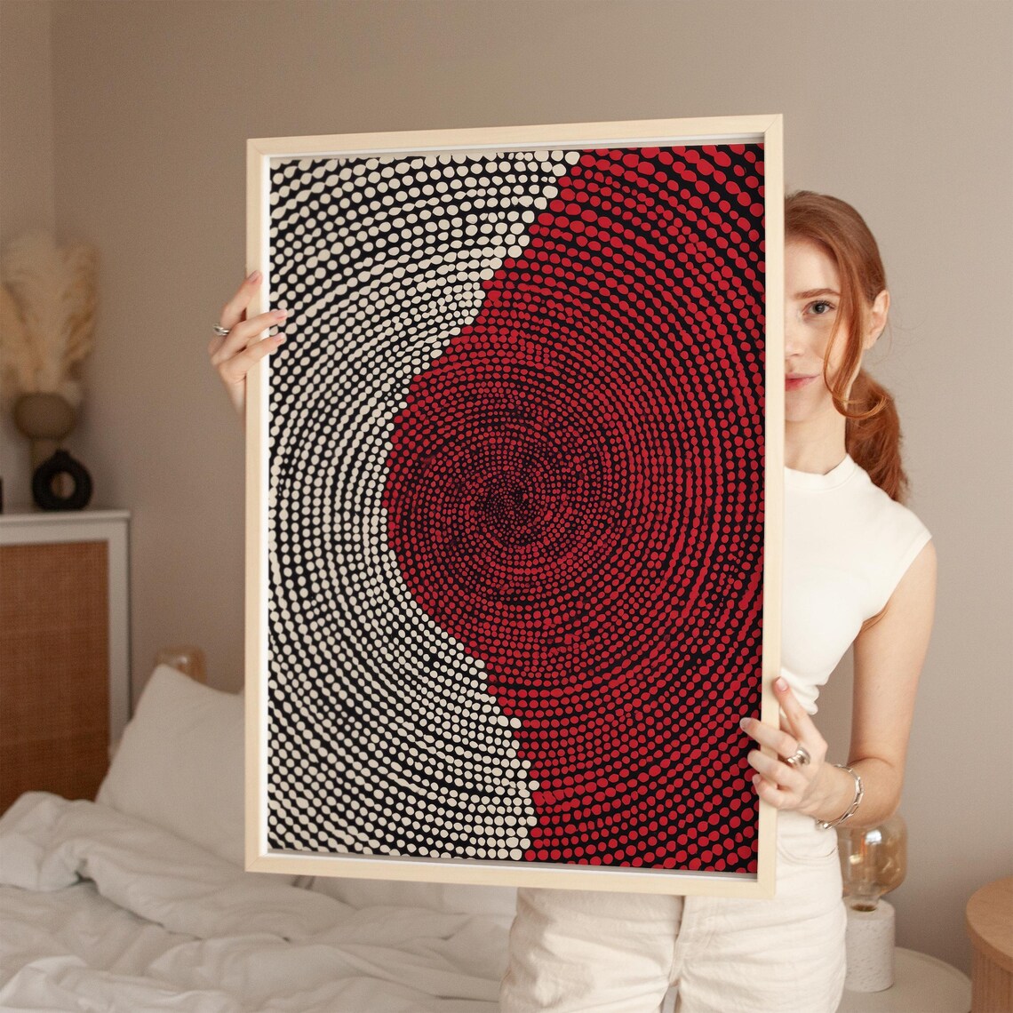 Abstract Polka Dot Swirl, Modern, Digital Poster Download - Etsy