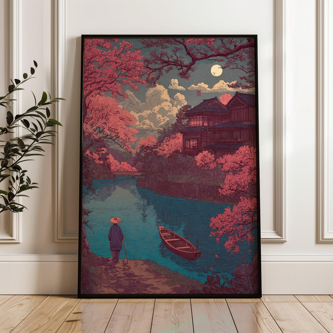 Japanese Scenery Poster, Vintage Japan Art Print, Oriental Wall Art ...