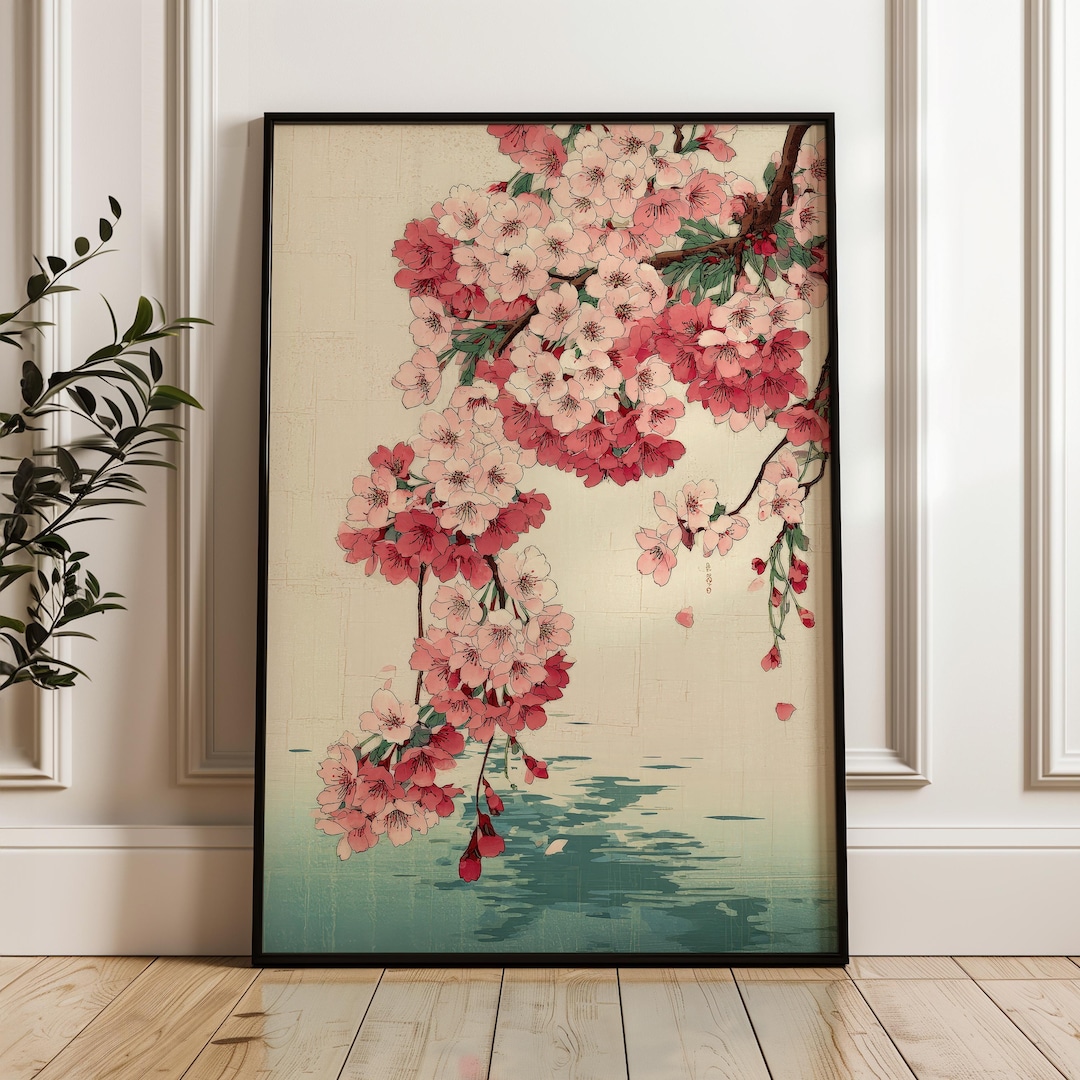 Cherry Blossom Branch, Japanese Vintage Style, Digital Poster Download ...