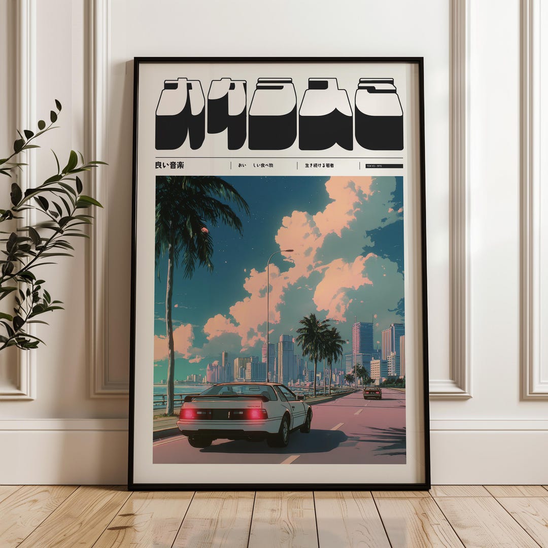 Retro Road Trip Sunset, Y2k Poster, Digital Poster Download - Etsy