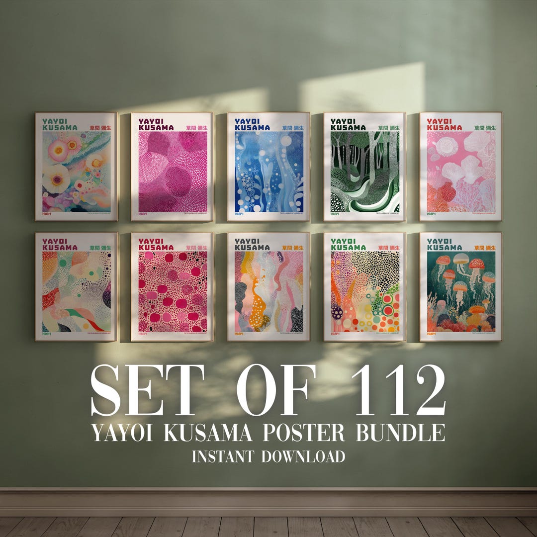 Set of 112 Yayoi Kusama Poster Bundle, Mega Poster Bundle, Digital ...