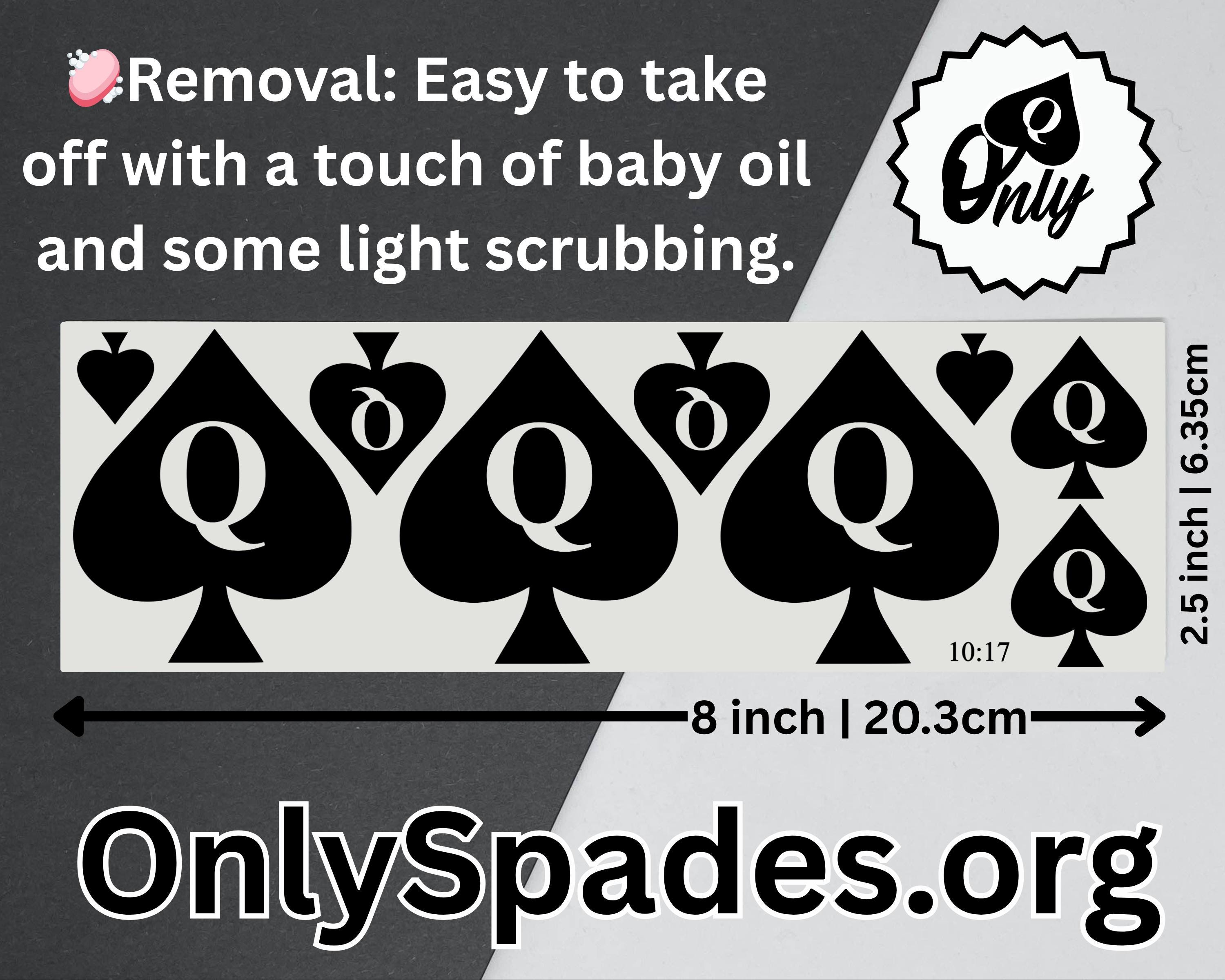 Queen of Spades Temporary Tattoo, QOS Tattoo, BNWO, BBC Tattoo, Sheet ...