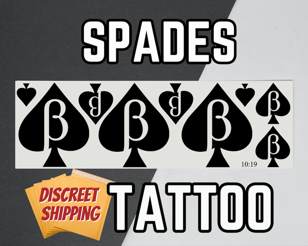 Beta Spades Temporary Tattoo, QOS Tattoo, BNWO, BBC Tattoo, Sheet of 14 ...