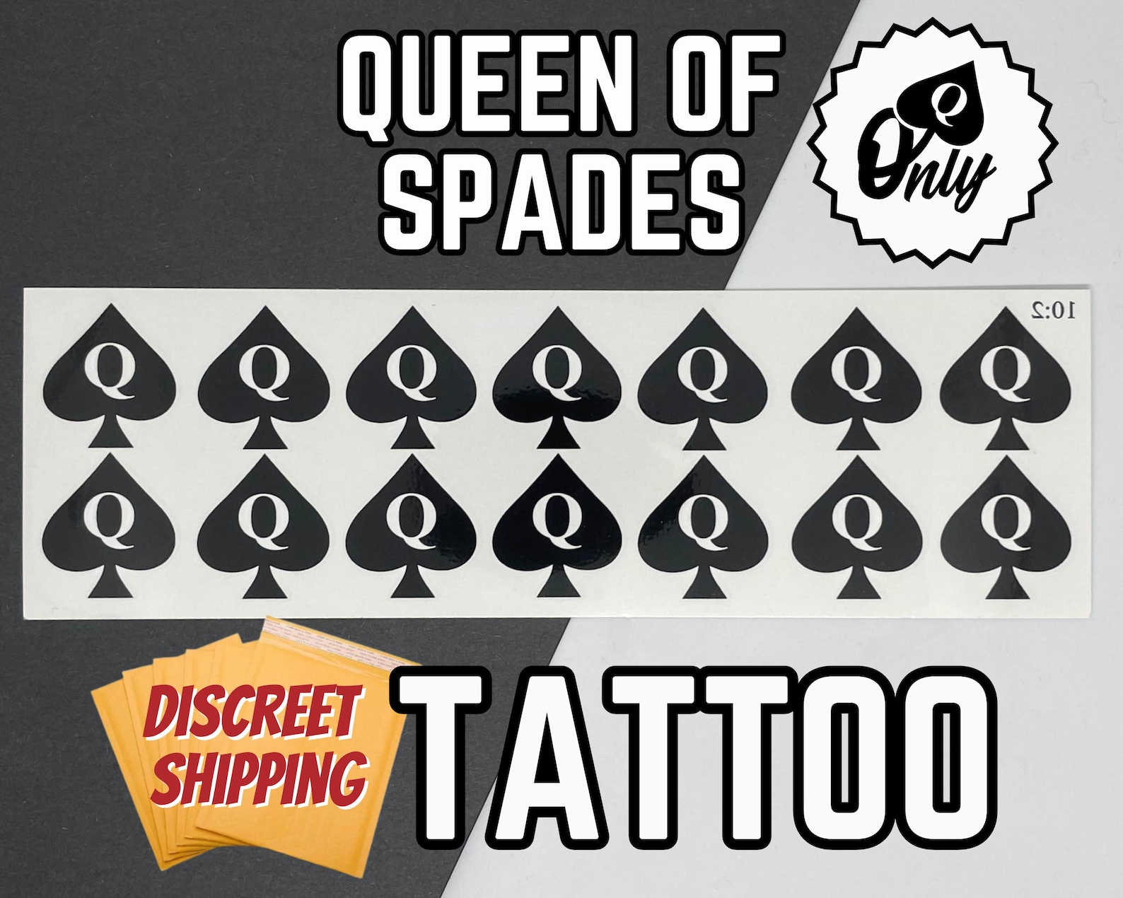 Queen of Spades Temporary Tattoo, QOS Tattoo, BNWO, BBC Tattoo, Sheet ...