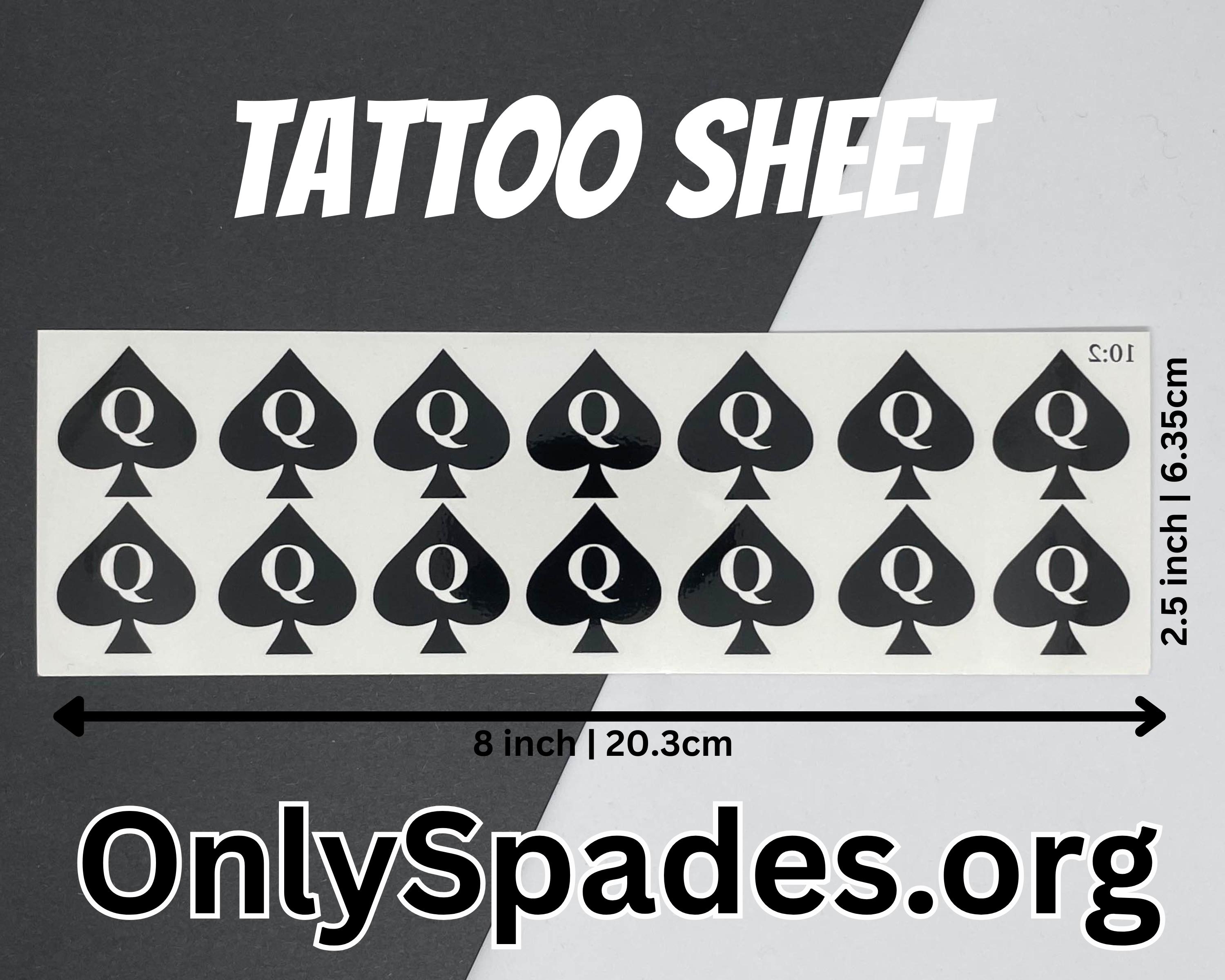 Queen of Spades Temporary Tattoo, QOS Tattoo, BNWO, BBC Tattoo, Sheet ...