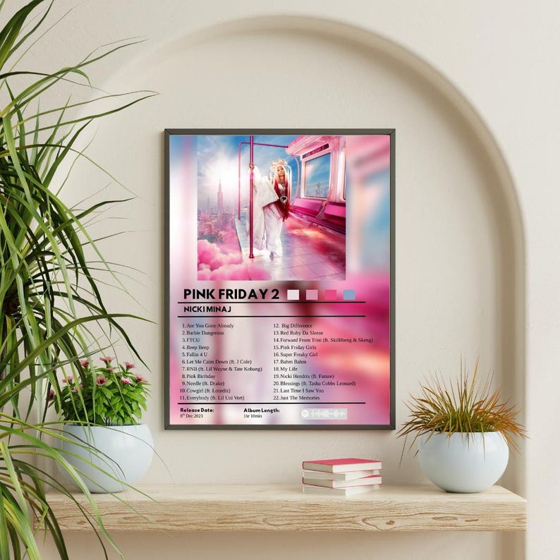 Nicki Minaj 'pink Friday 2' Album Poster, Minimalist Tracklist Art ...
