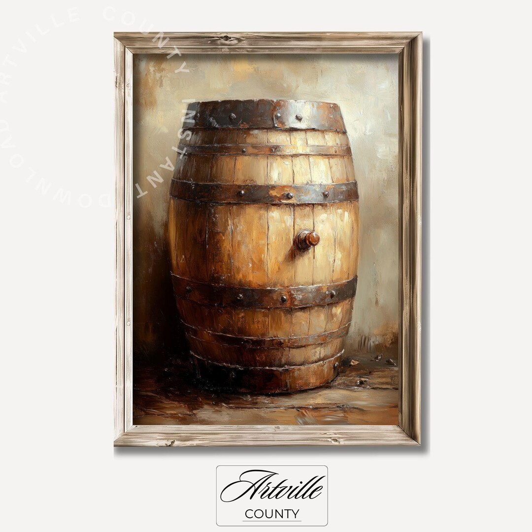 Vintage Wooden Barrel Print, Printable Scotch Whisky Art Cognac Wall ...