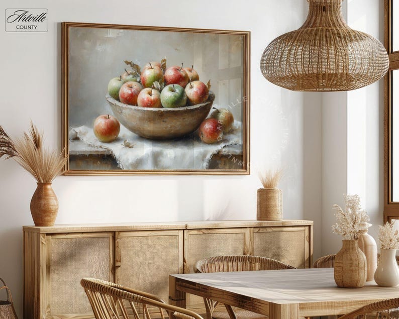 Printable Apples Still Life Painting Cottagecore Wall Art Country ...