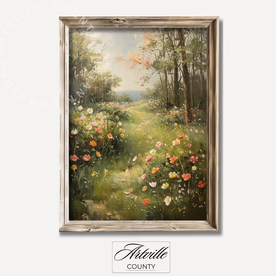 Vintage Spring Landscape Print Countryside Art Printable Spring Wall ...