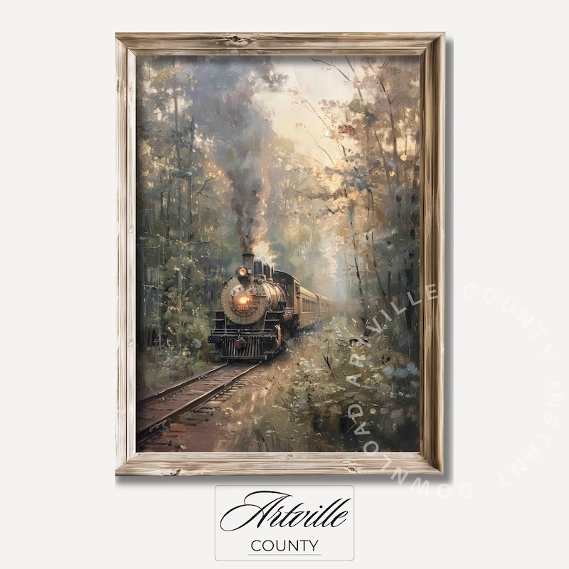 Steam Train Oil Paintings - Etsy