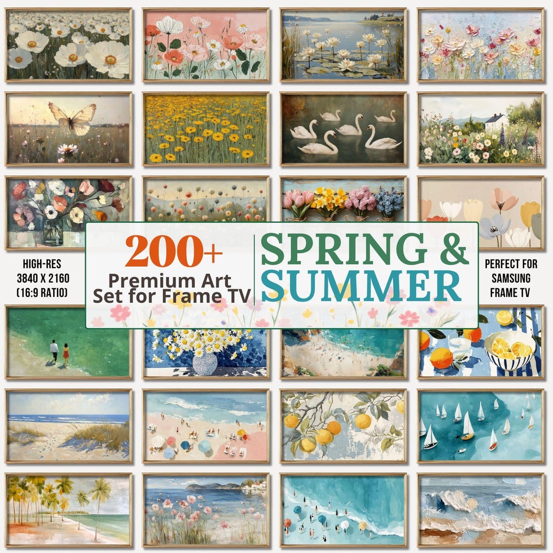 200+ Spring & Summer Frame TV Art Mega Bundle, Modern Farmhouse TV Art ...
