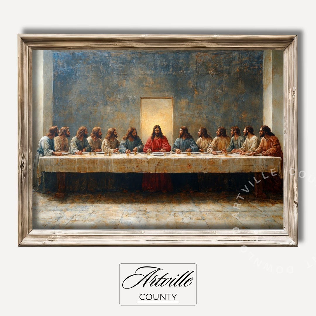 The Last Supper Print: Vintage Renaissance Oil Painting (digital ...