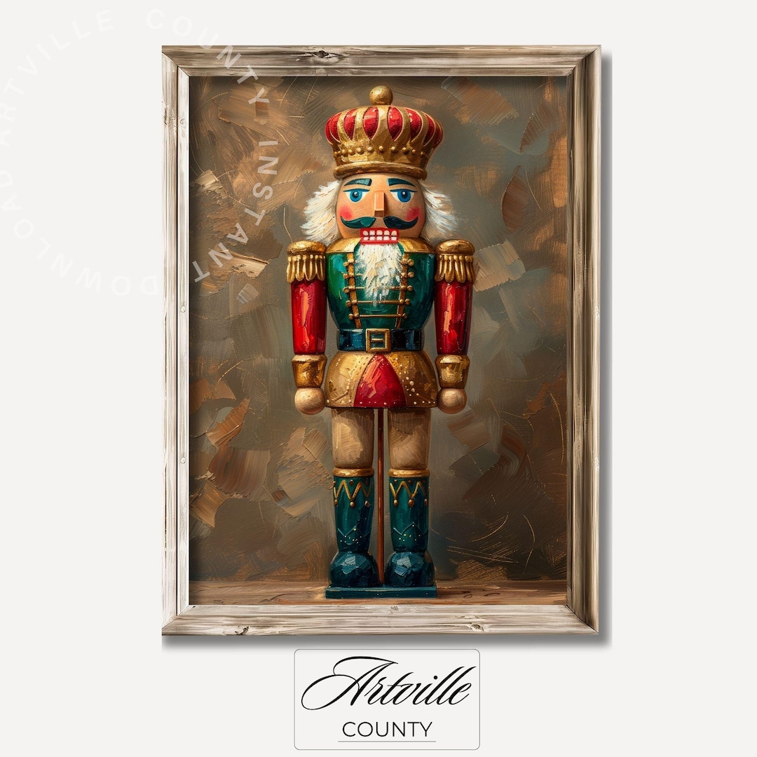 Christmas Nutcracker Wall Art Printable Winter Holiday Decor Rustic ...