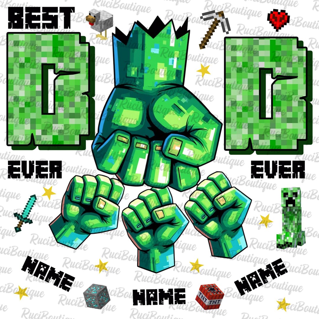 Personalized Best Dad Ever Png, Dad and Children Fist Bump Gamer Png ...