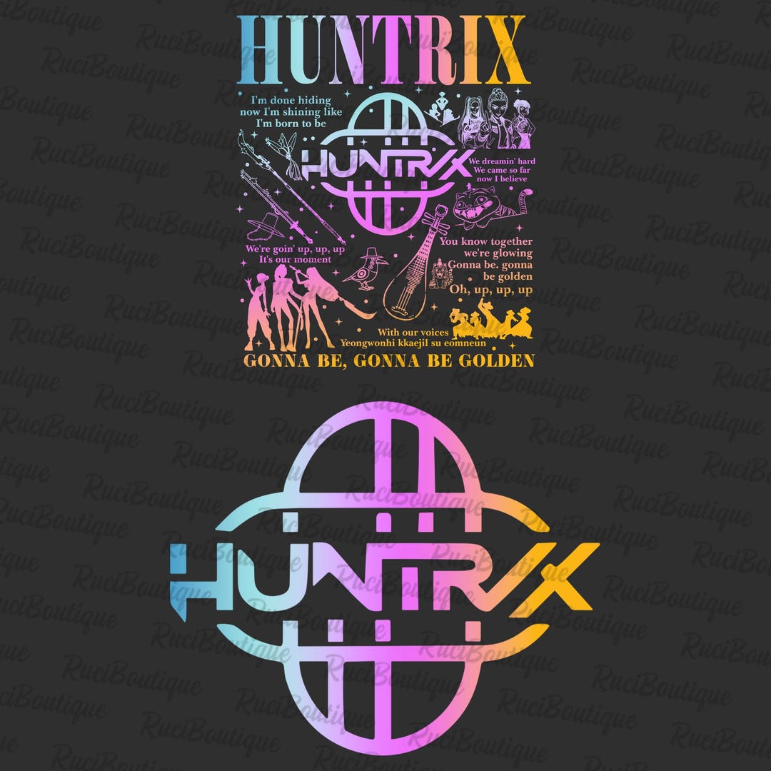 Huntrix Kpop Demon Hunters Logo Png Bundle, Kpop Demon Hunters Png ...