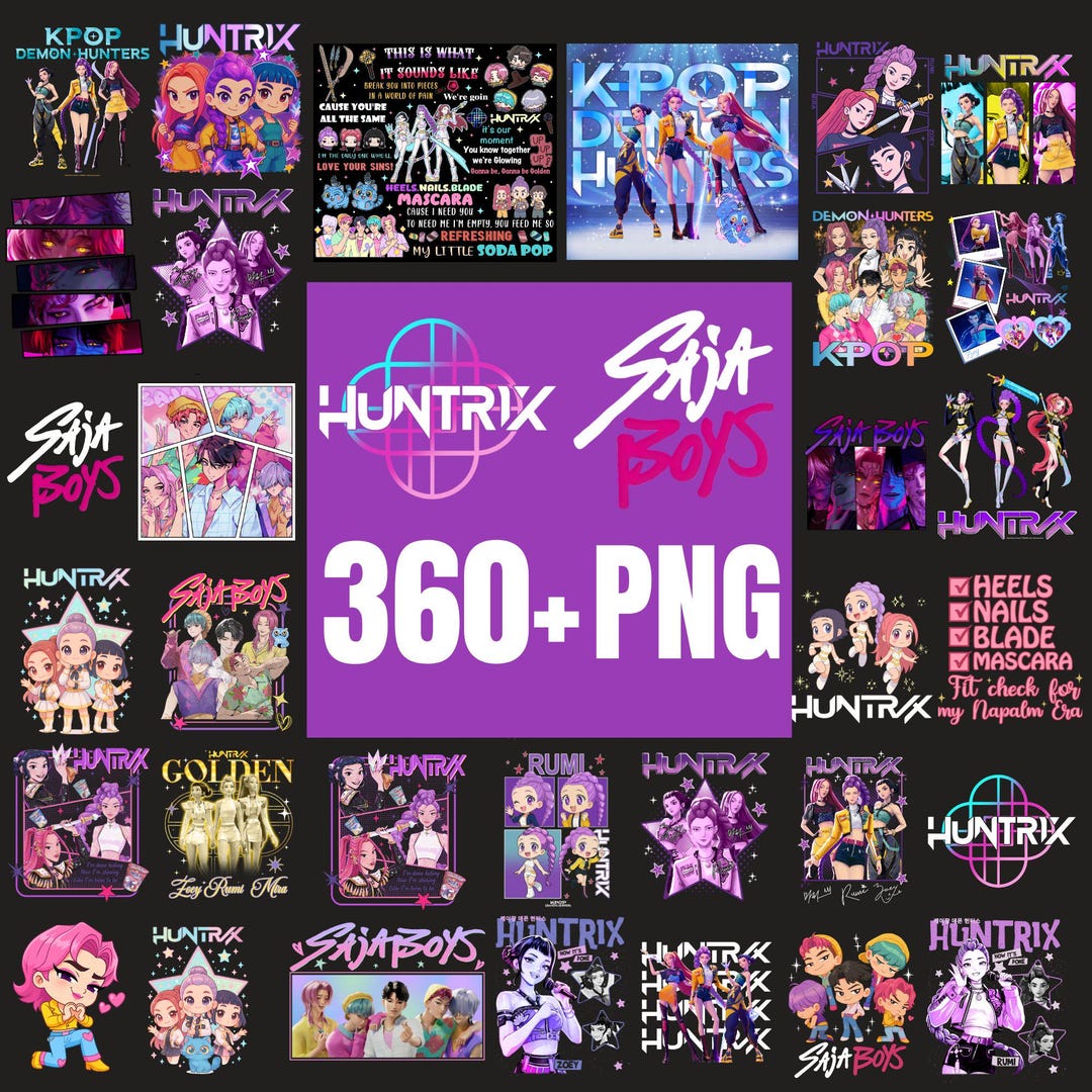 Kpop Demon Hunters Png, Saja Boys Boy Band Png Bundle, Huntrix Png ...