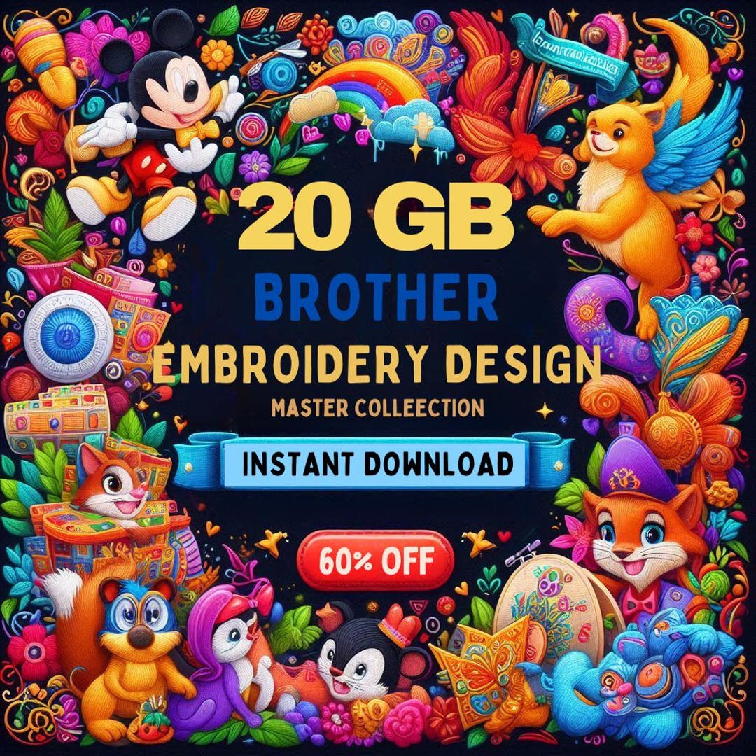 Ultimate Embroidery Master Collection: 20GB of Brother PES Designs PES ...