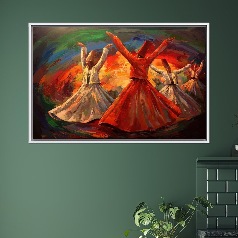Toile de danse soufie des derviches tourneurs : tableau Mevlevi spirituel - Etsy France
