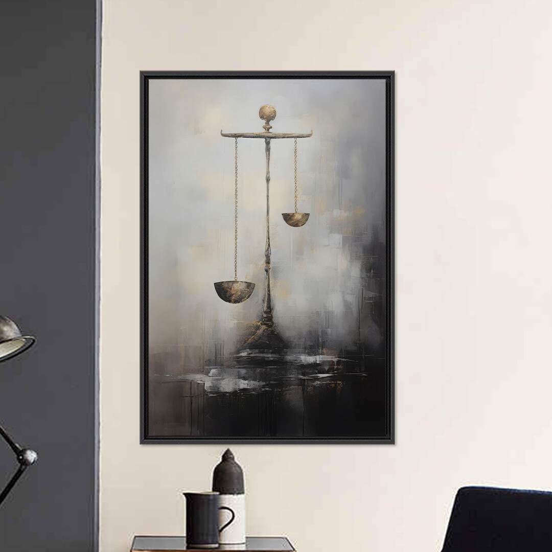 Scale Poster, Abstract Canvas Decor, Balance Canvas Print, 3D Canvas ...