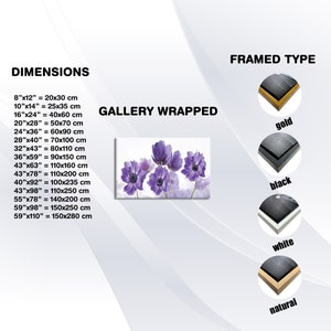 Purple Wall Art, Floral Wall Decor, Modern Wall Art, Abstract Canvas ...