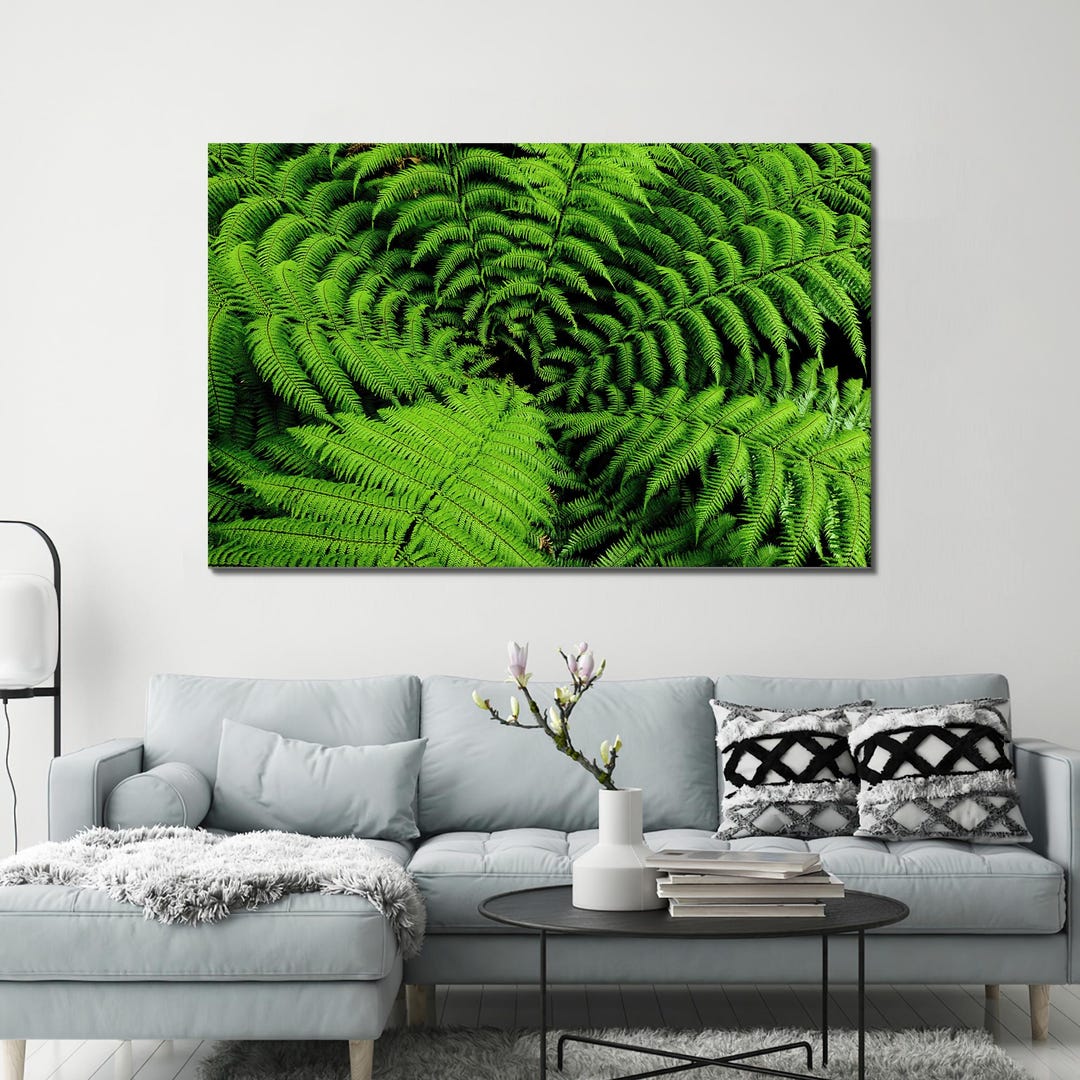 Fern Artwork, Modern Art Canvas, Pteridophyte Poster, Large Wall Decor ...
