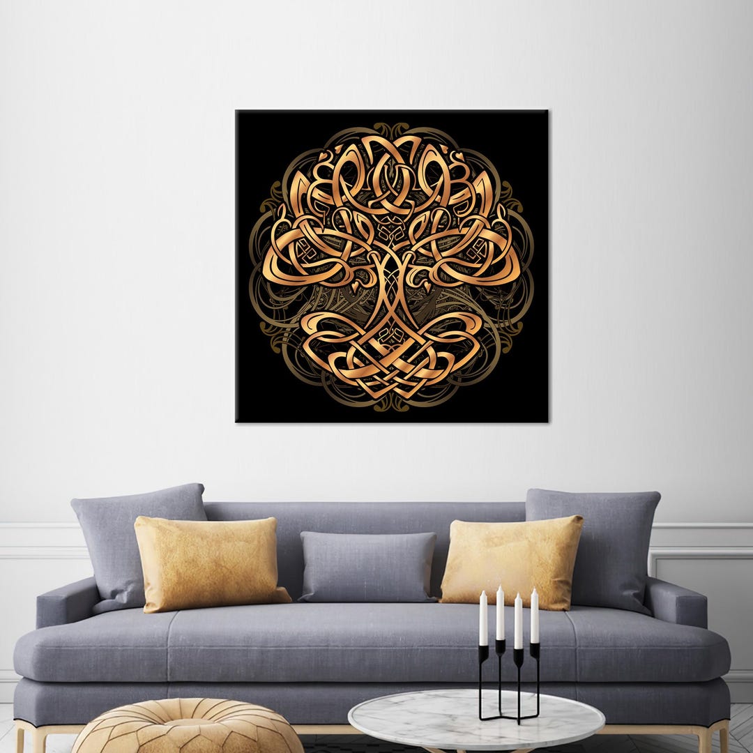 Gold Tree of Life Canvas Art: Modern Circle Wall Decor - Etsy