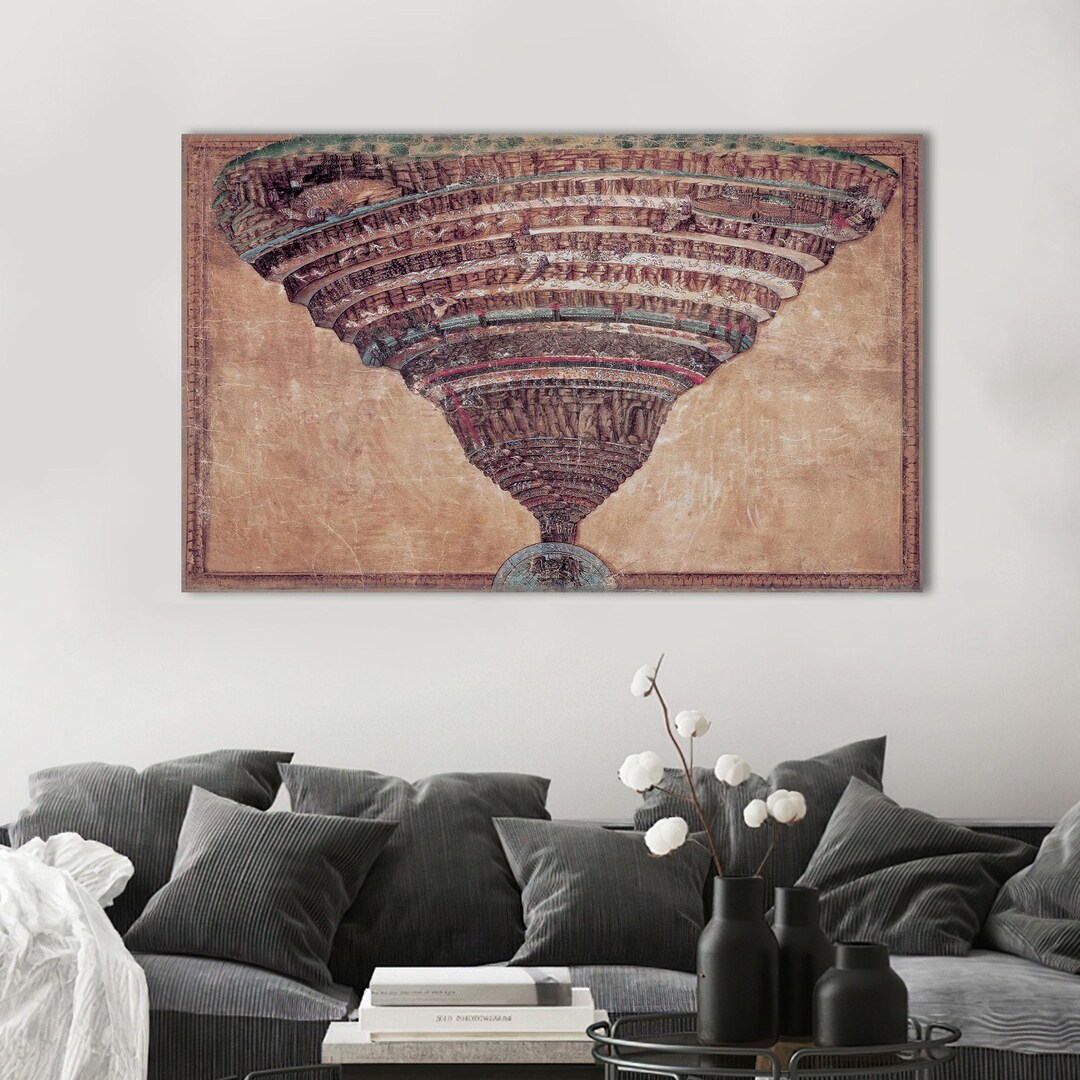 Dante's Inferno Map Canvas Print: Gustave Doré Medieval Hell ...