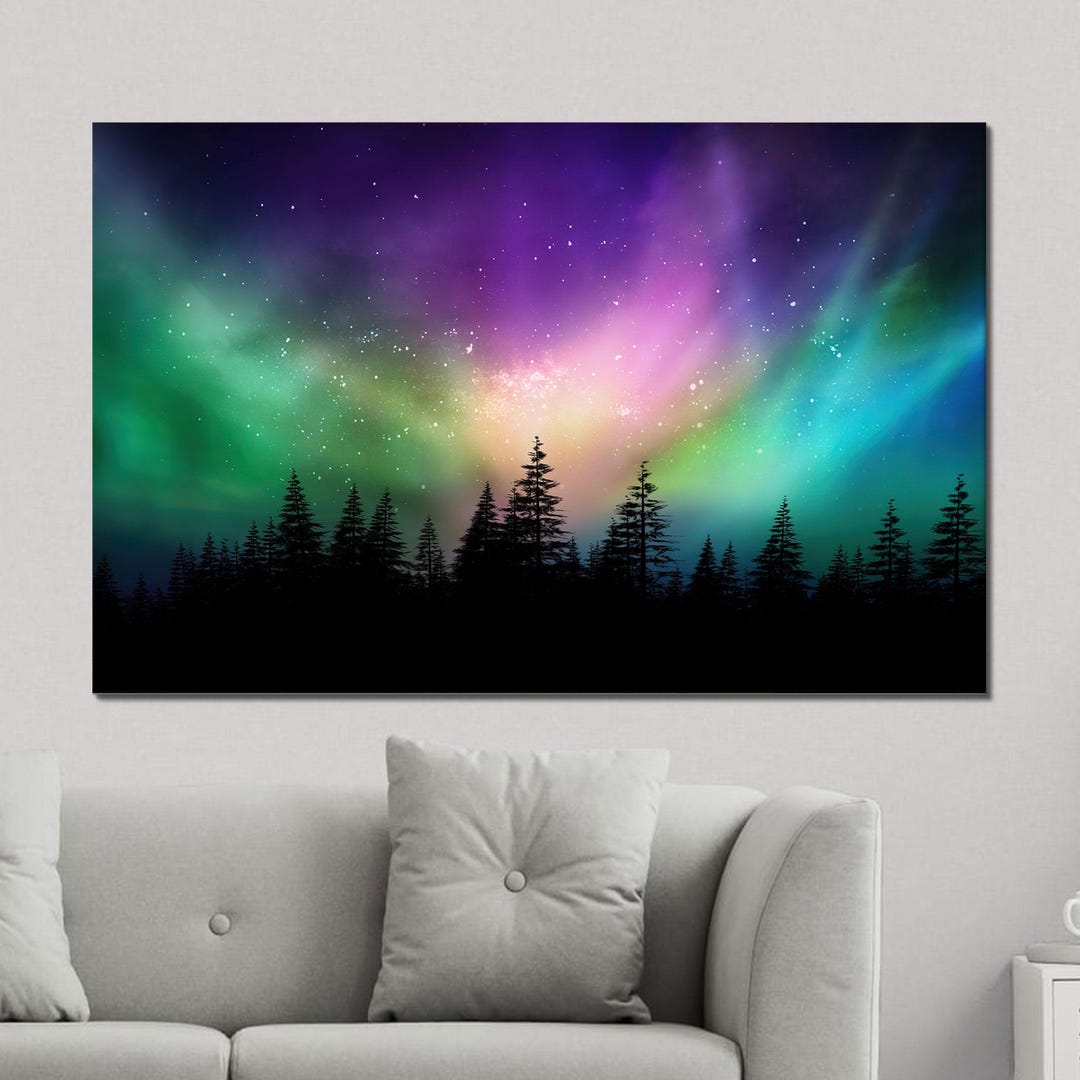Aurora Borealis Canvas Art: Bohemian Landscape Poster - Etsy