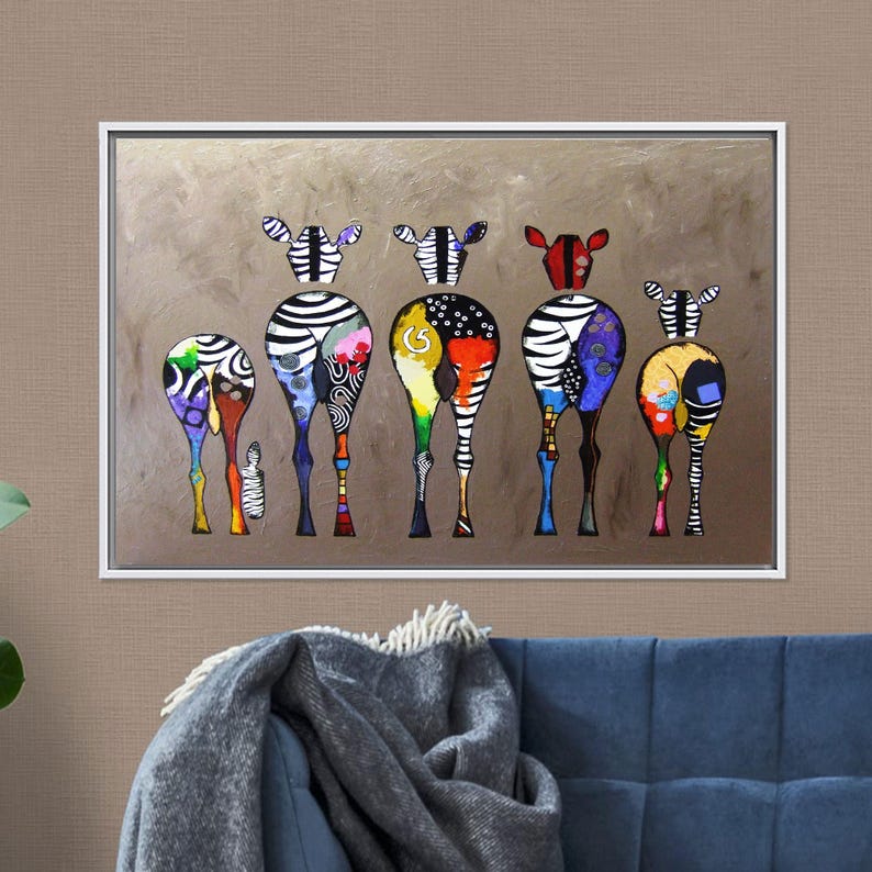 Colorful Zebra 3D Canvas: Abstract Graffiti Street Art Wall Decor - Etsy