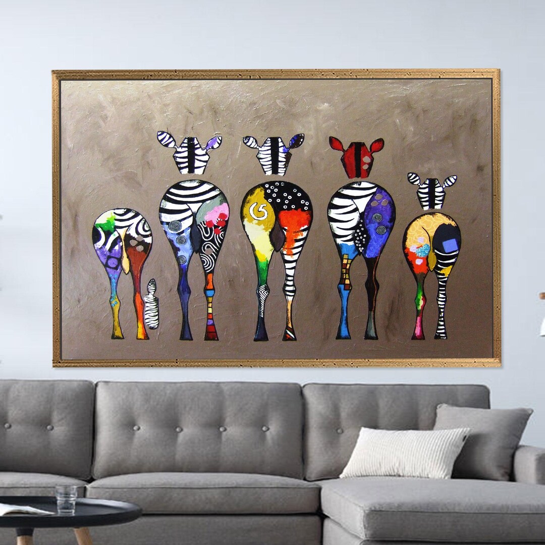 Colorful Zebra 3D Canvas: Abstract Graffiti Street Art Wall Decor - Etsy
