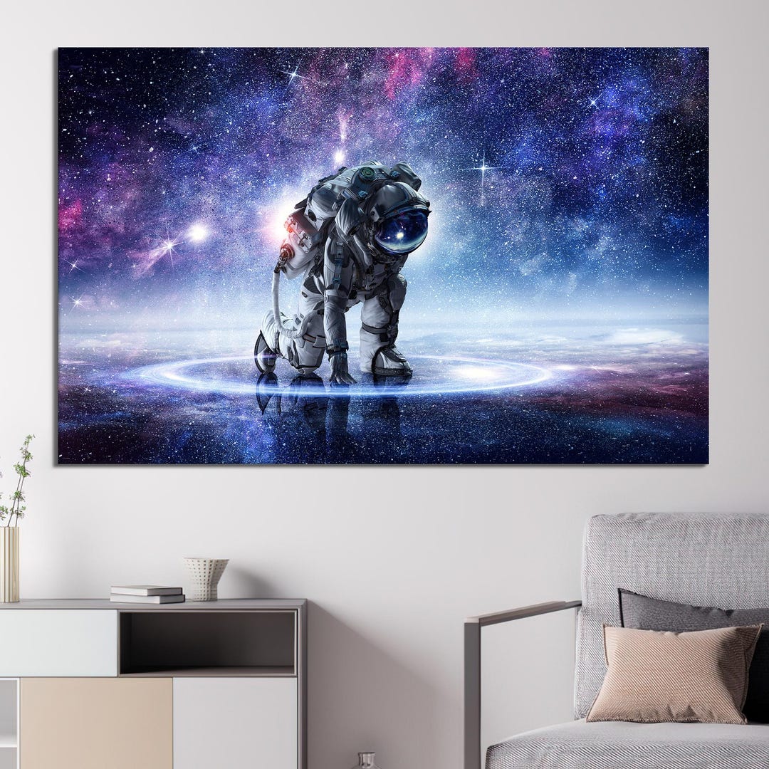 Astronaut Landing Canvas Print: Space Landscape Wall Decor - Etsy