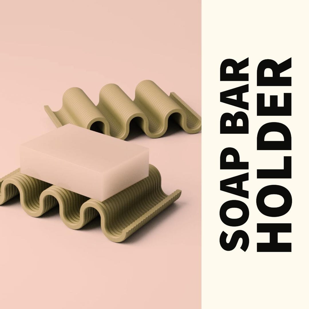 3D Printed Ripple Soap Tray – Wavy Soap Bar Holder for Bathroom or ...