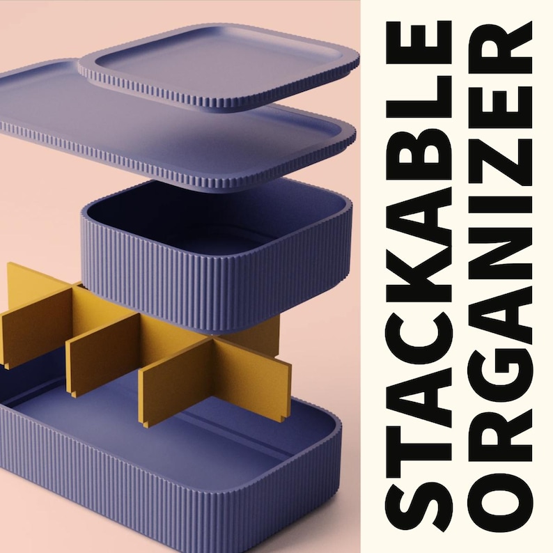 Stackable Desk Organizer With Lids & Divider – 3D Printed Modular ...