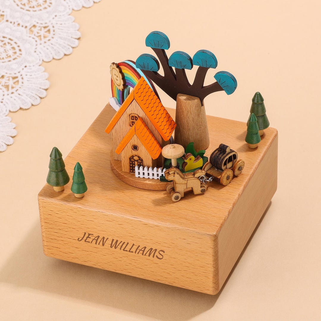 Personalized Wooden Music Box for Kids,custom Wooden Handmade Music Box ...