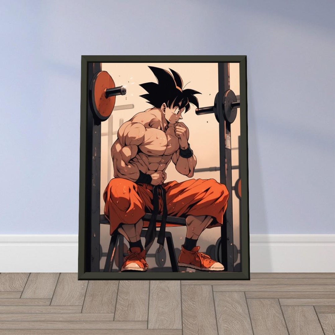 Goku at the Gym Dragon Ball Z Workout Motivation Poster Canvas Frame - Etsy